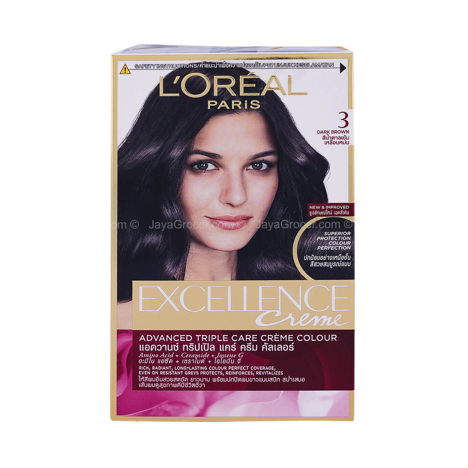 L’ Oreal Paris Excellence Crème 3 Dark Brown Hair Colour 1unit – Jaya ...