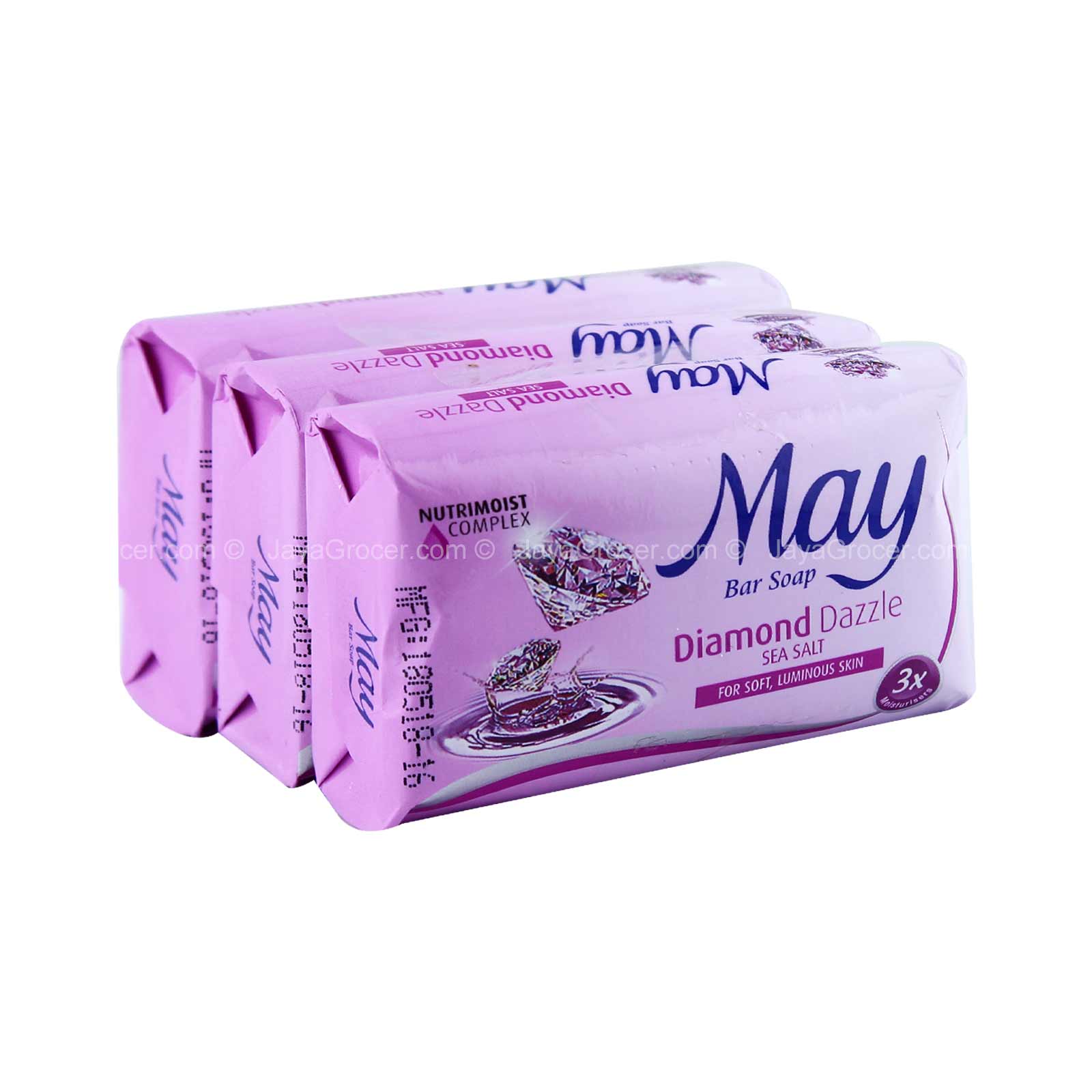 May Diamond Dazzle Bar Soap 85g x 3 – Jaya Grocer | Plaza Jelutong