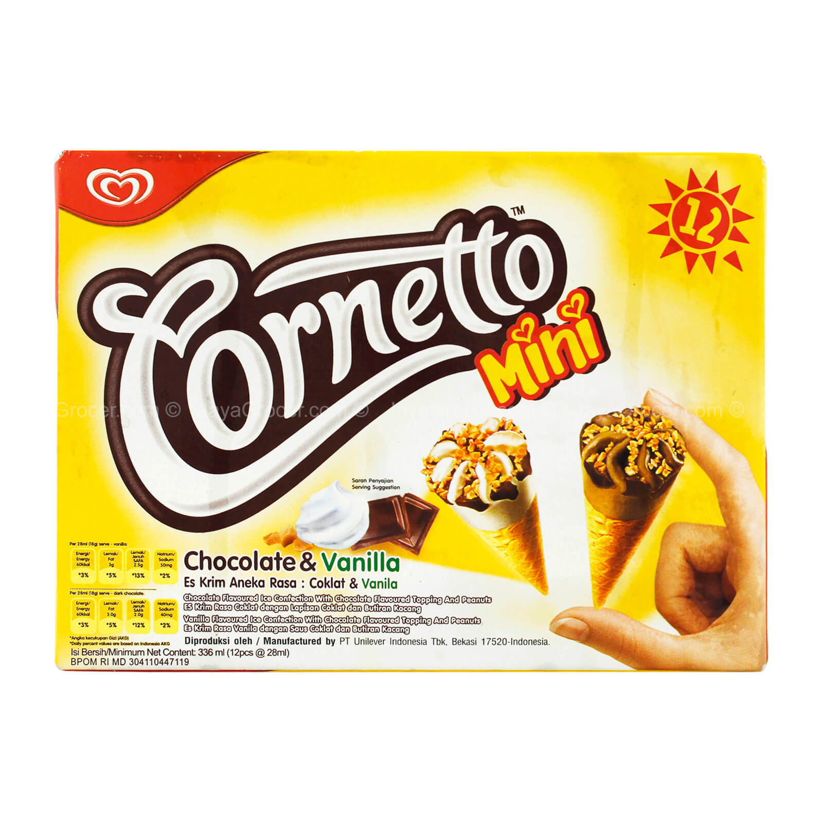 Wall's Mini Cornetto Vanilla And Chocolate Ice Cream 28ml x 12 – Jaya ...