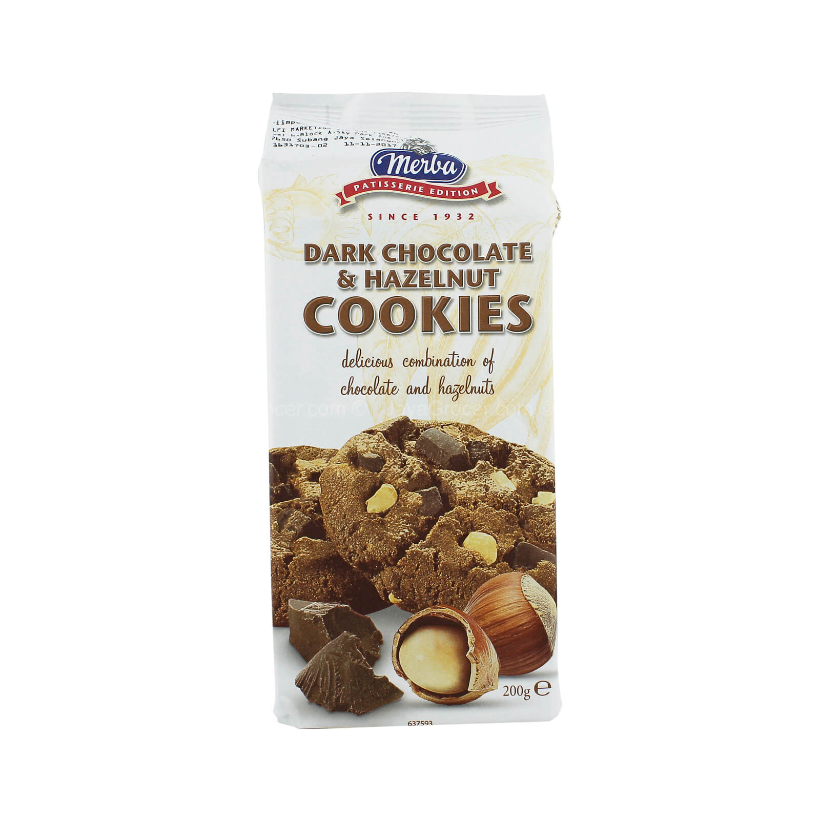 Merba Patisserie Edition Dark Chocolate & Hazelnut Cookies 200g – Jaya ...