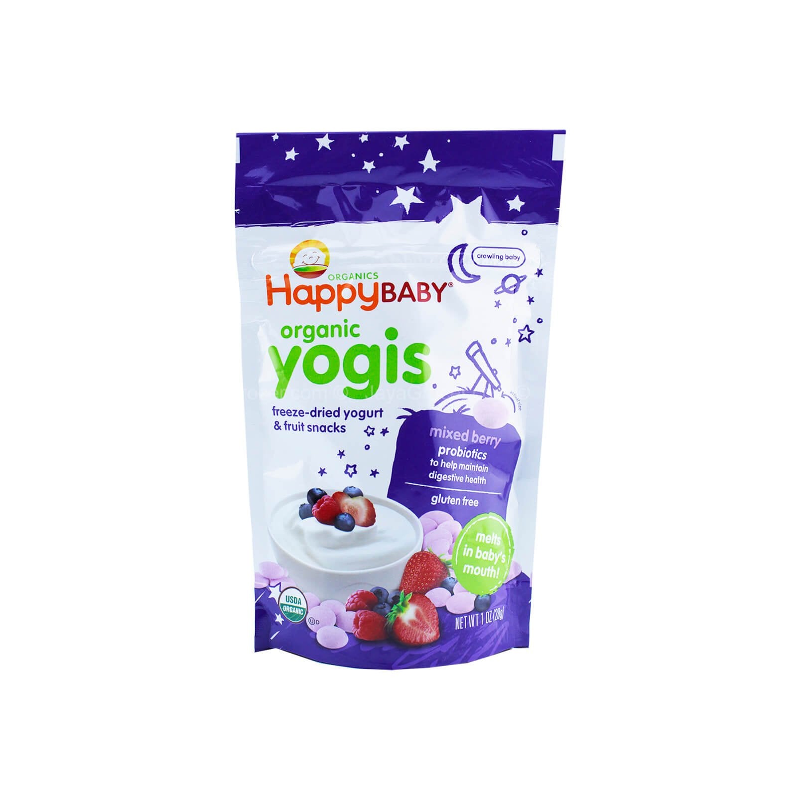 Happy Baby Organic Yogis Mixed Berry Freeze Dried Yogurt and Fruit Sna ...