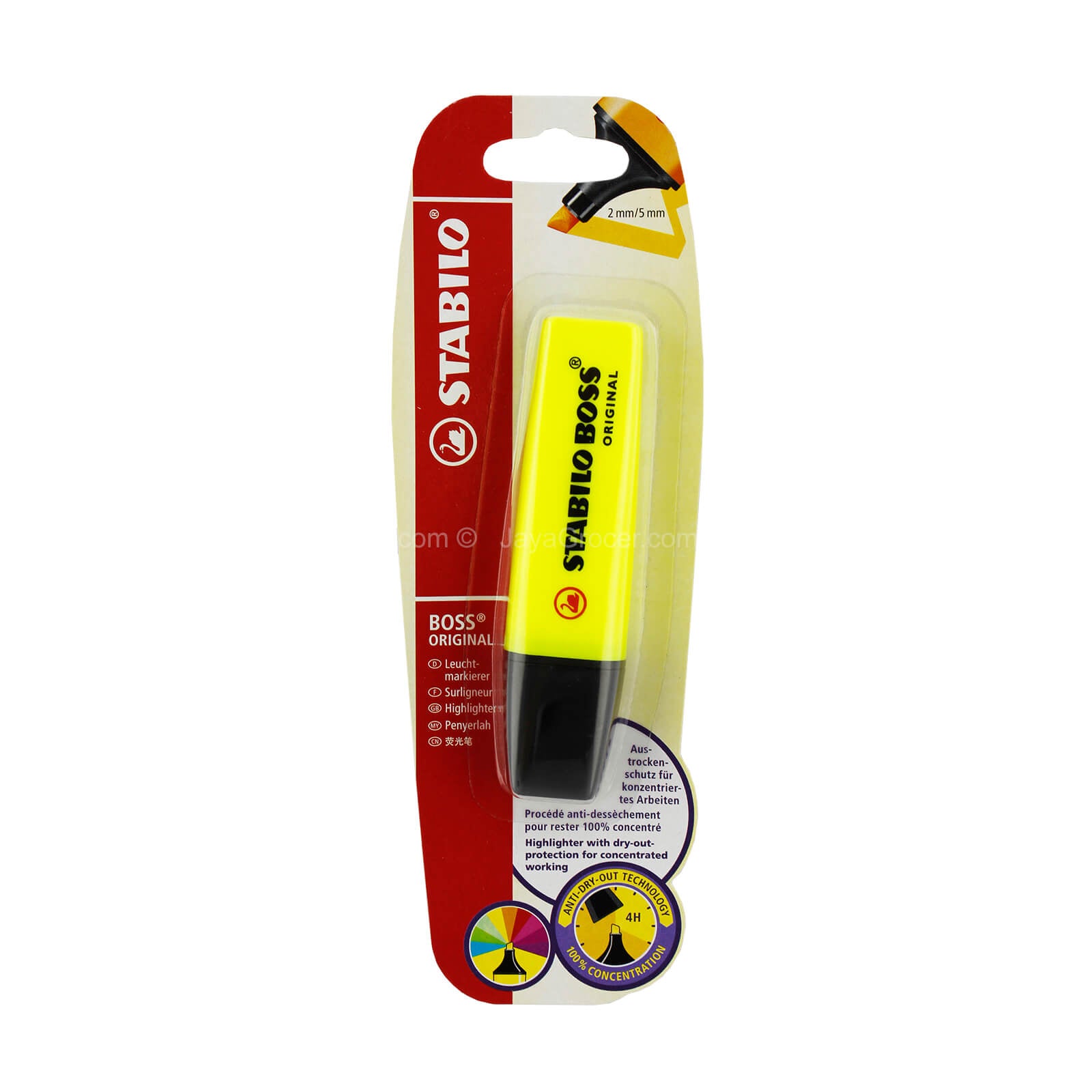 Stabilo Boss Original Yellow Highlighter 2mm/5mm 1piece – Jaya Grocer ...